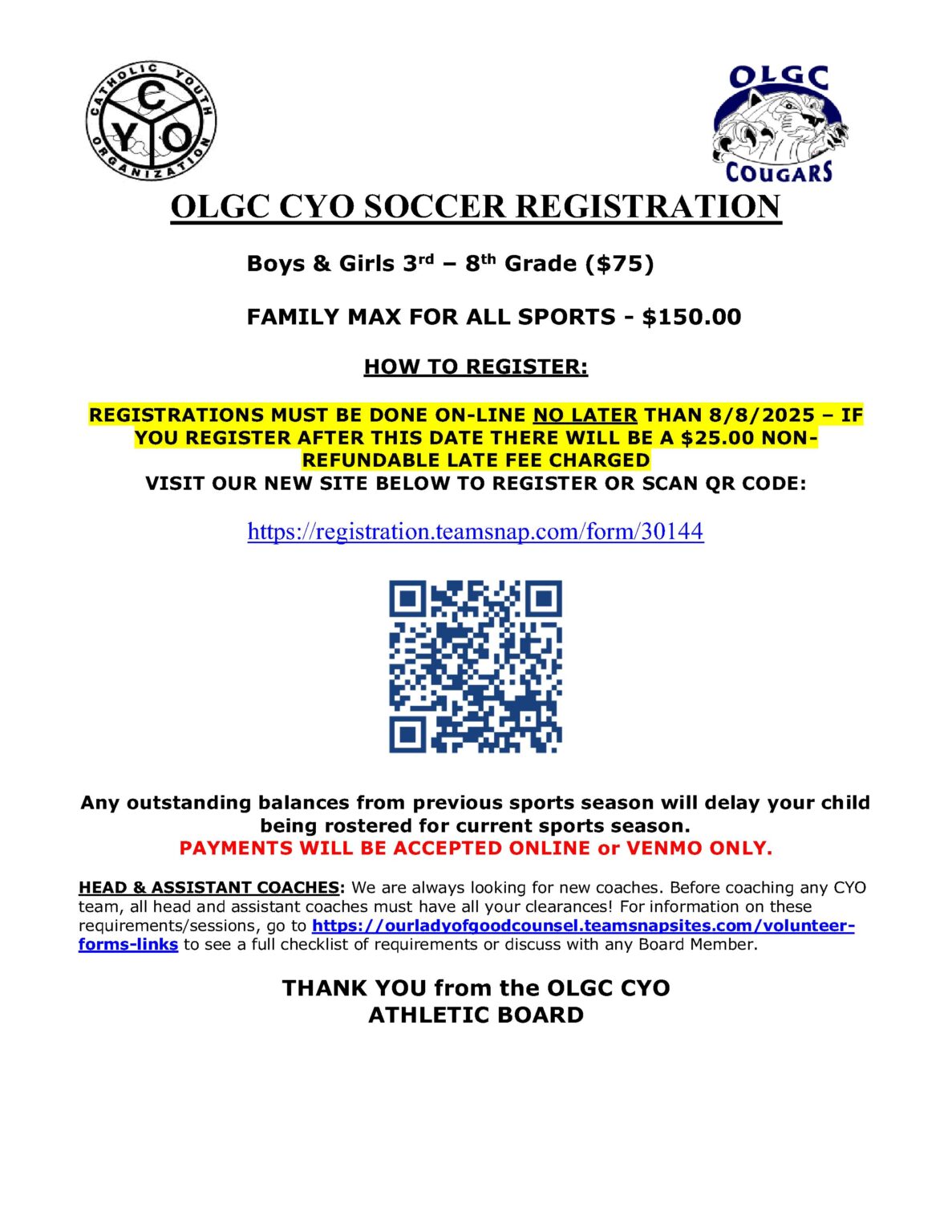 Soccer – Our Lady of Good Counsel